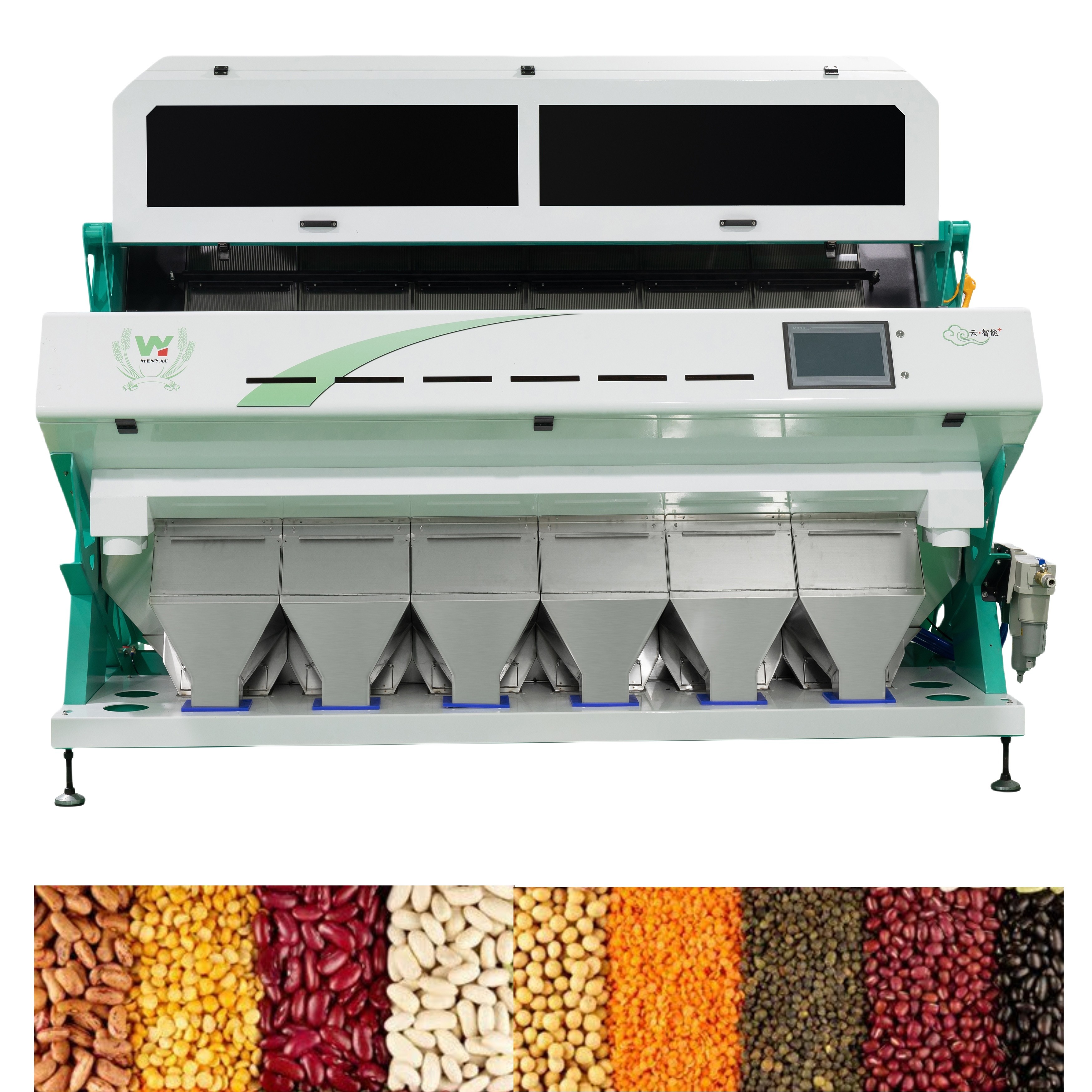 Intelligent CCD Camera 6 Chute Kidney Bean Color Sorting Machine with ...